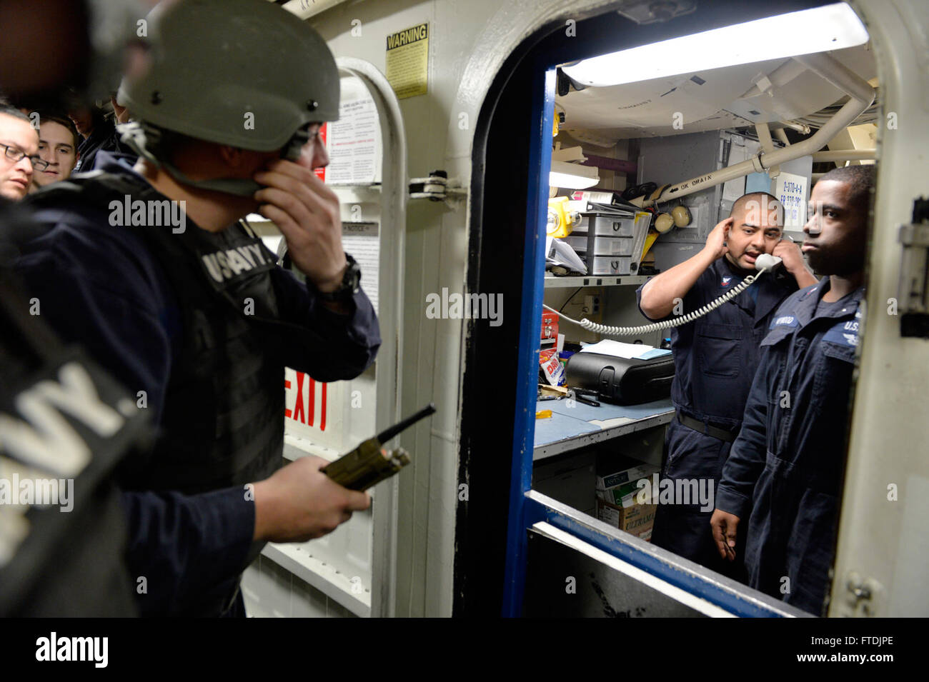 Sailors aboard the USS Ross (DDG 71) conduct anti-terrorism force ...