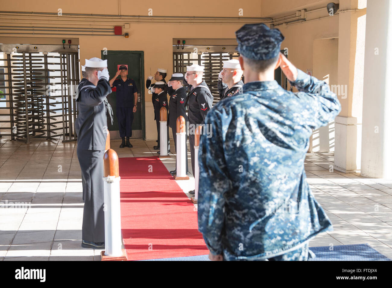 This photo shows U.S. Navy personnel, including Rear Admiral Cathal O ...