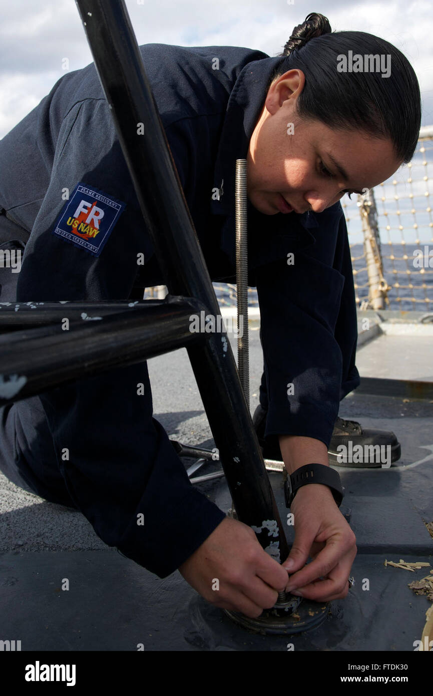 This U.S. Navy photo shows Fire Controlman 1st Class Marisol Erving ...