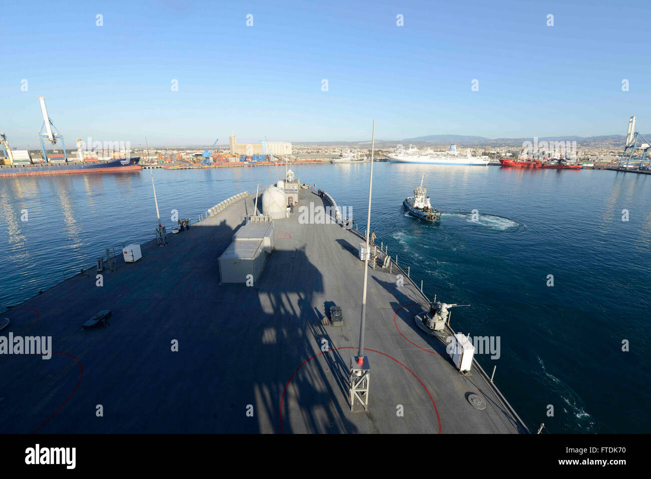 The USS Mount Whitney (LCC 20), the U.S. 6th Fleet command and control ...