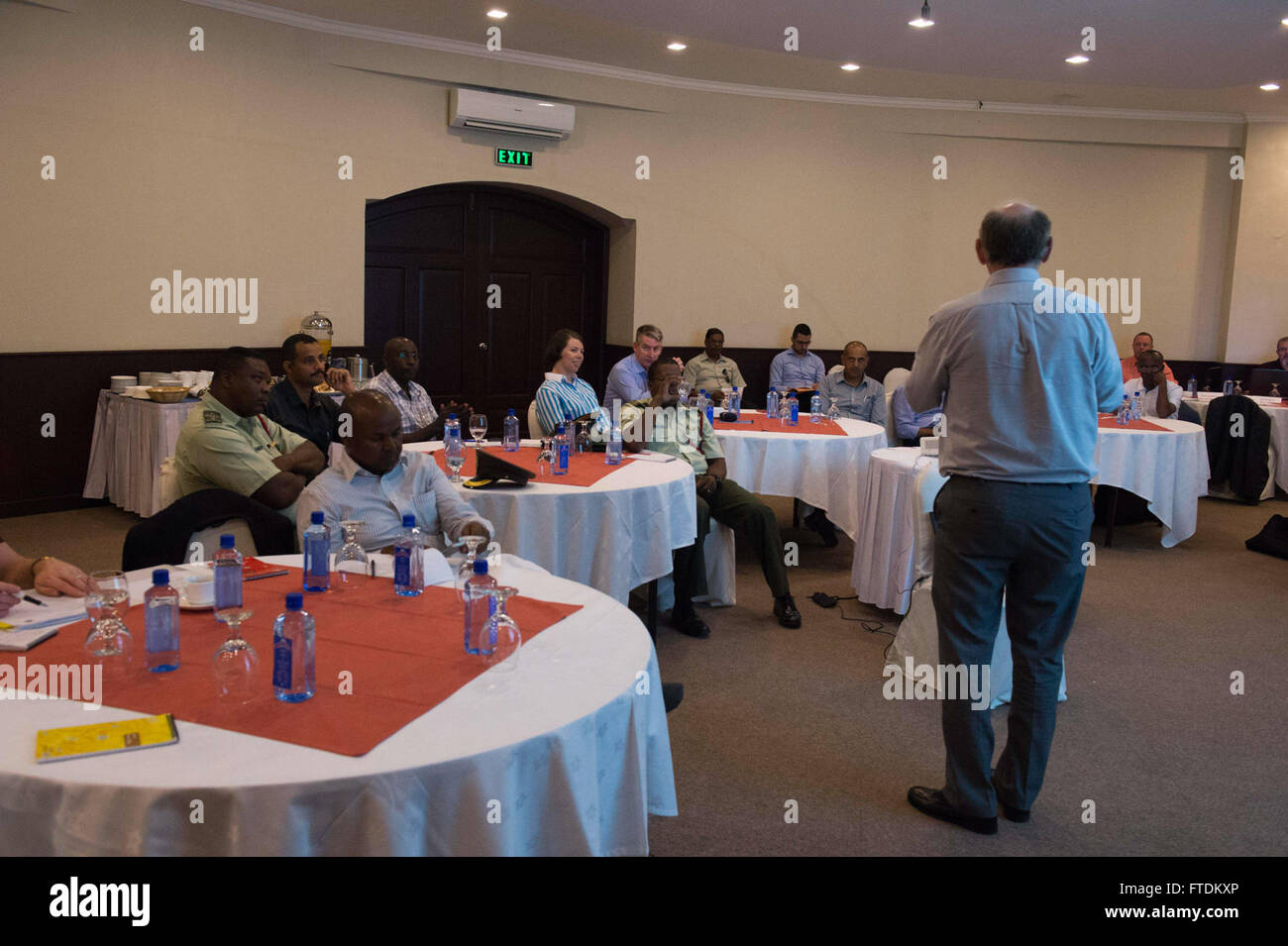 Professor Larry McCabe from the Navy War College leads a portion of the ...