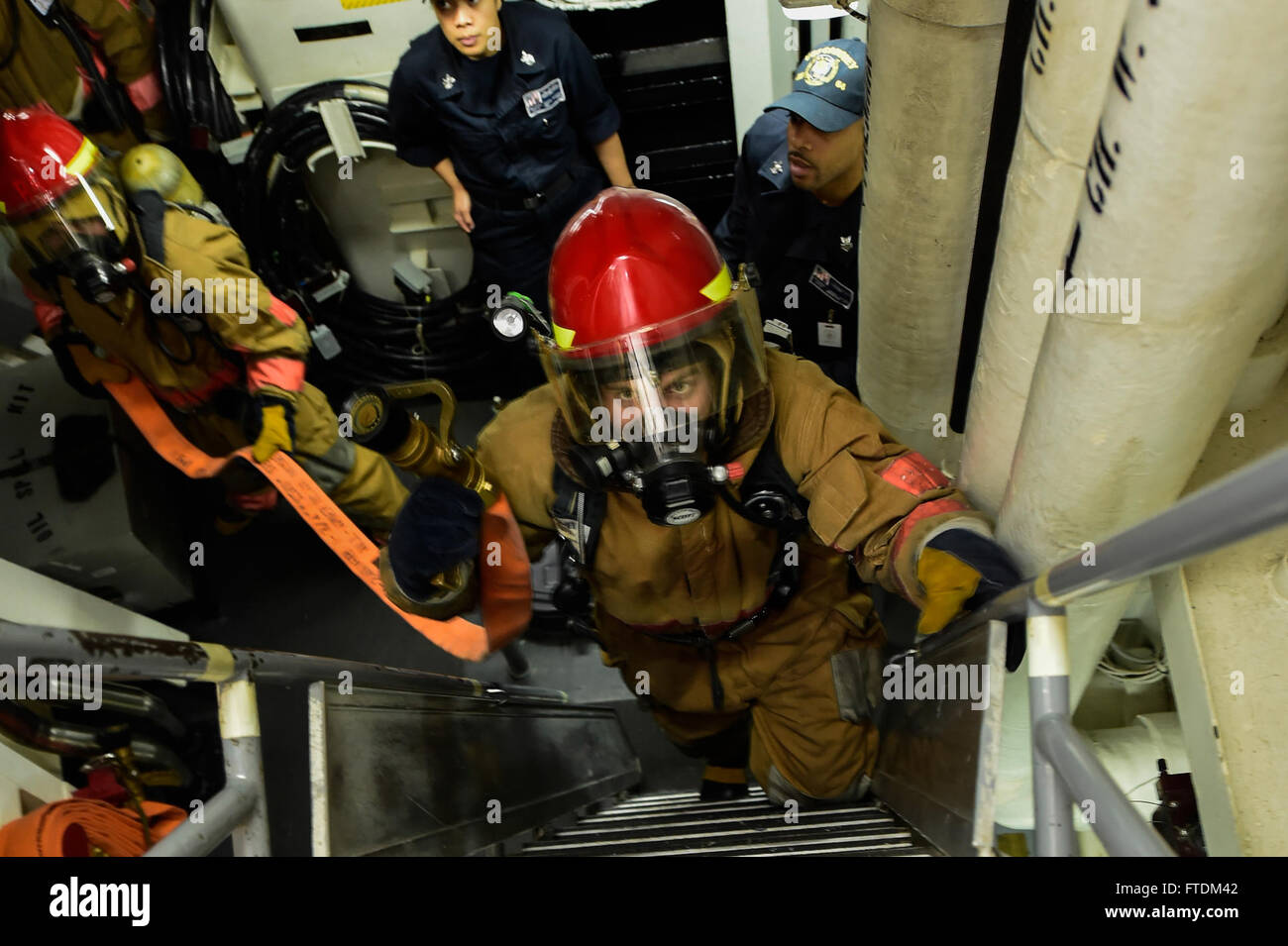 On February 5, 2016, the fire party aboard the USS Carney (DDG 64 ...