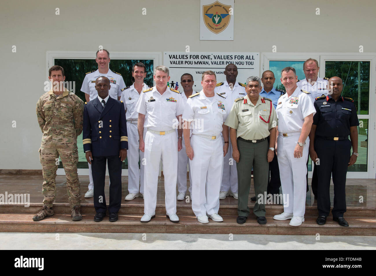 Participants of Cutlass Express 2016 pose for a photo after the closing ...