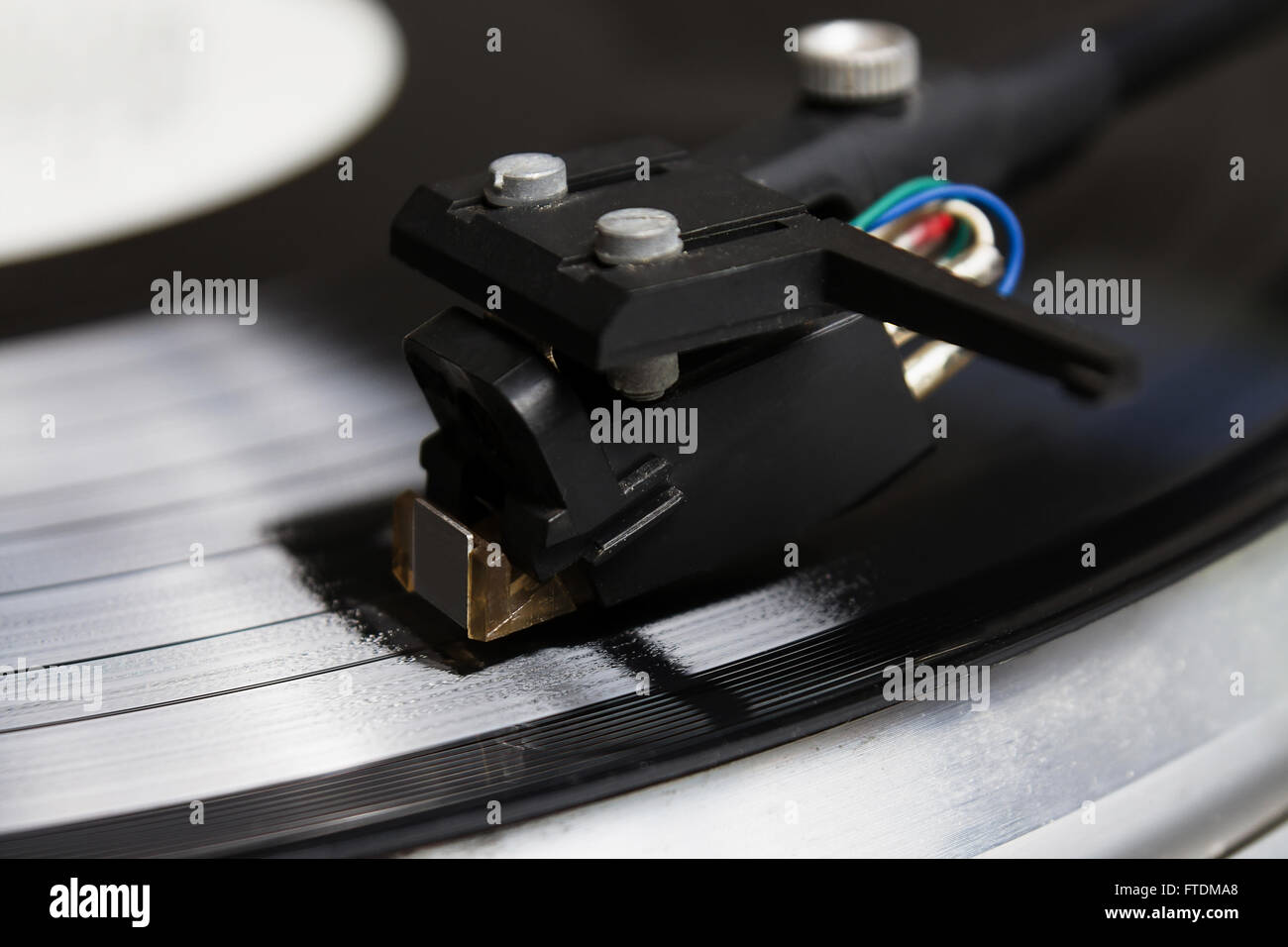 Turntable player with musical vinyl record. Useful for DJ, nightclub ...