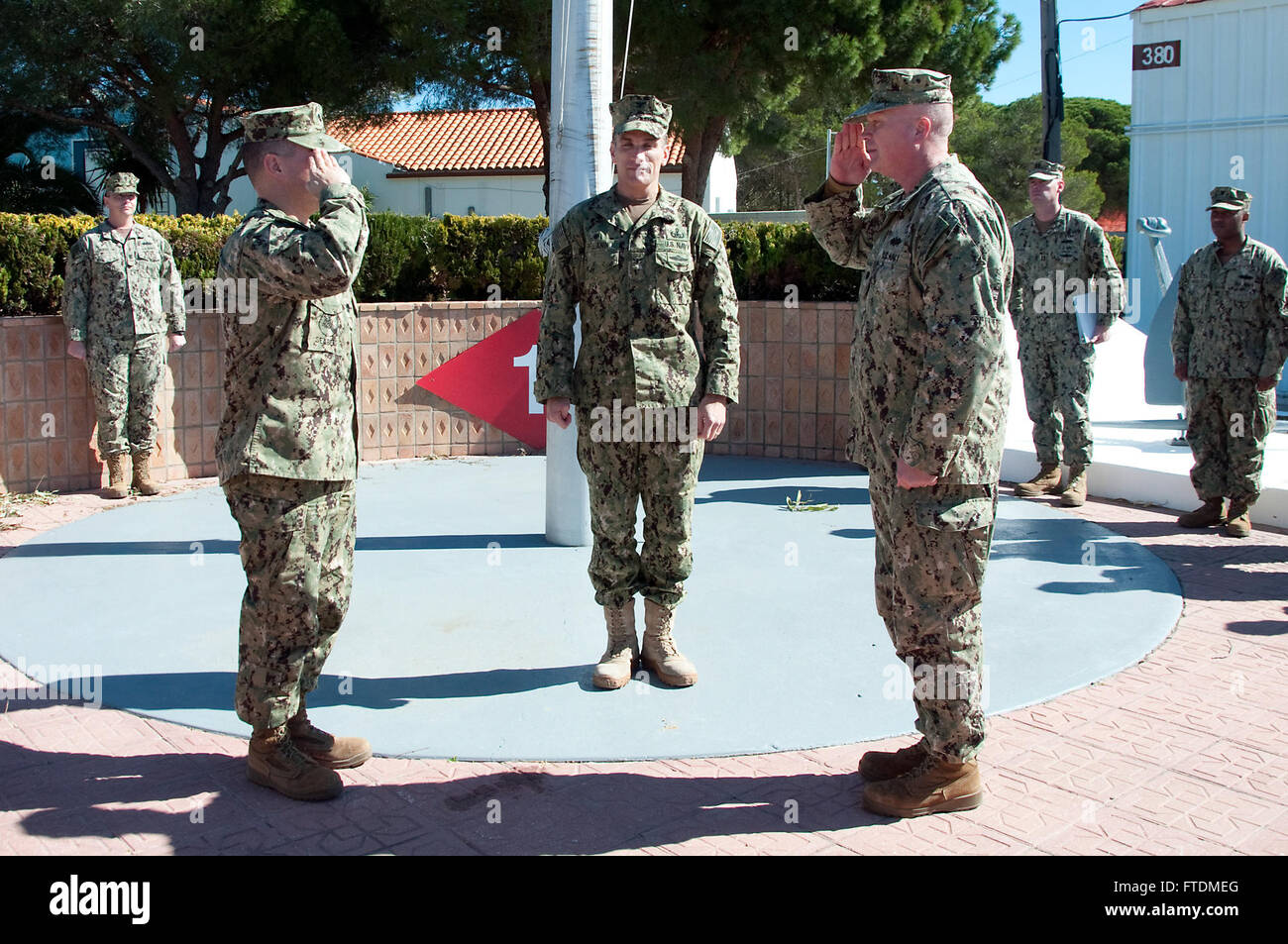 On February 16, 2016, a turnover ceremony at Naval Station Rota, Spain ...
