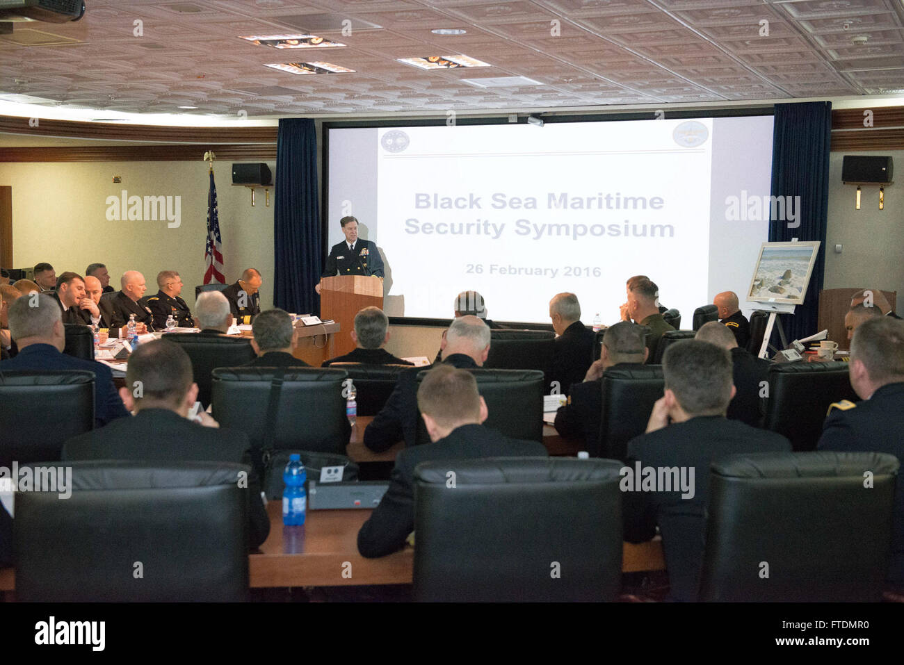 Commander U.S. Naval Forces Europe-Africa, Adm. Mark Ferguson, speaks ...