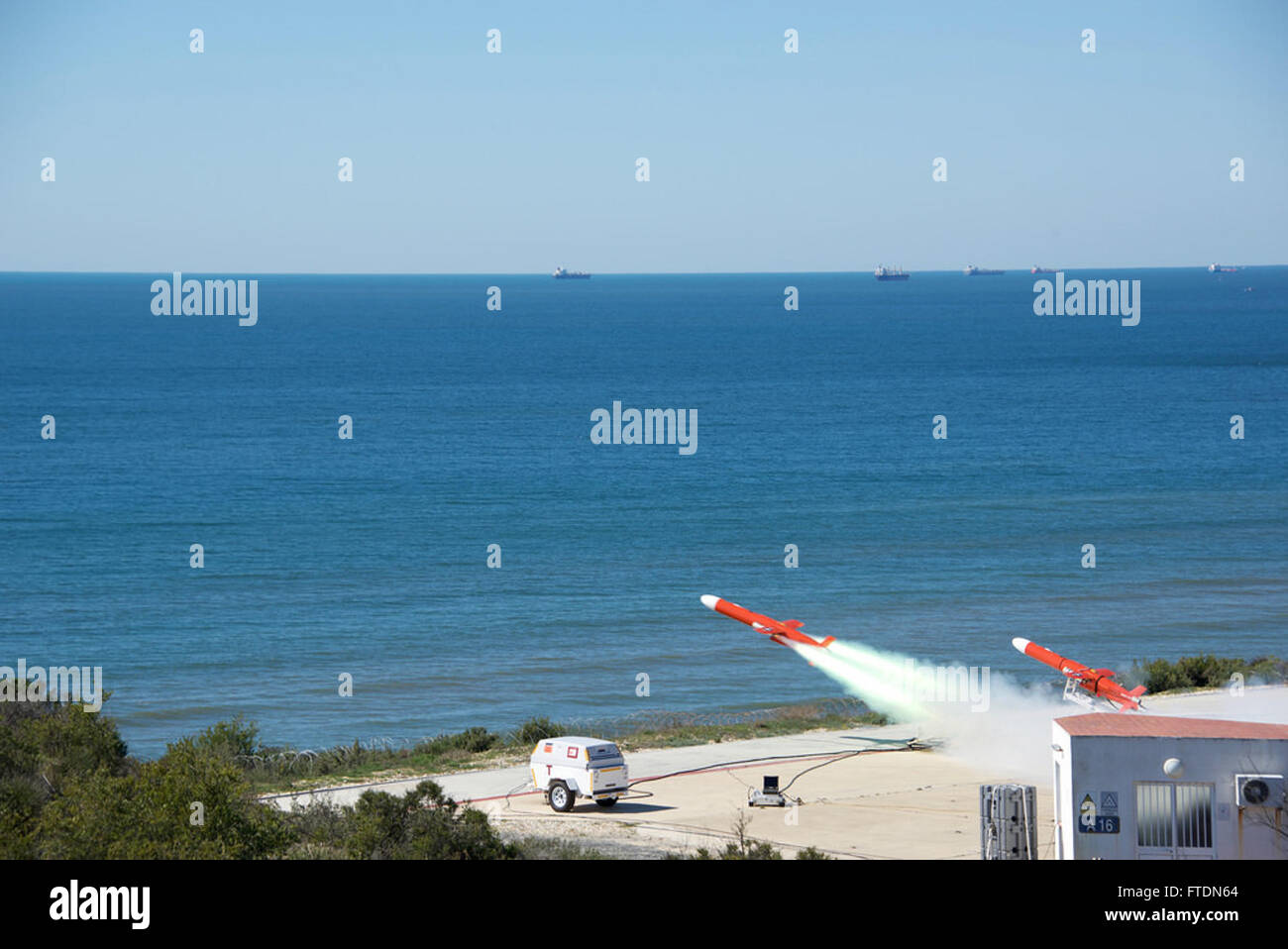 The BQM-74 aerial target drone is launched from Naval Station Rota ...