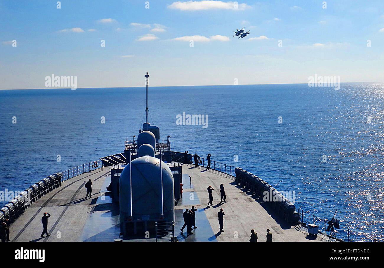 This image captures F/A-18 Super Hornets from Carrier Air Wing 11 ...