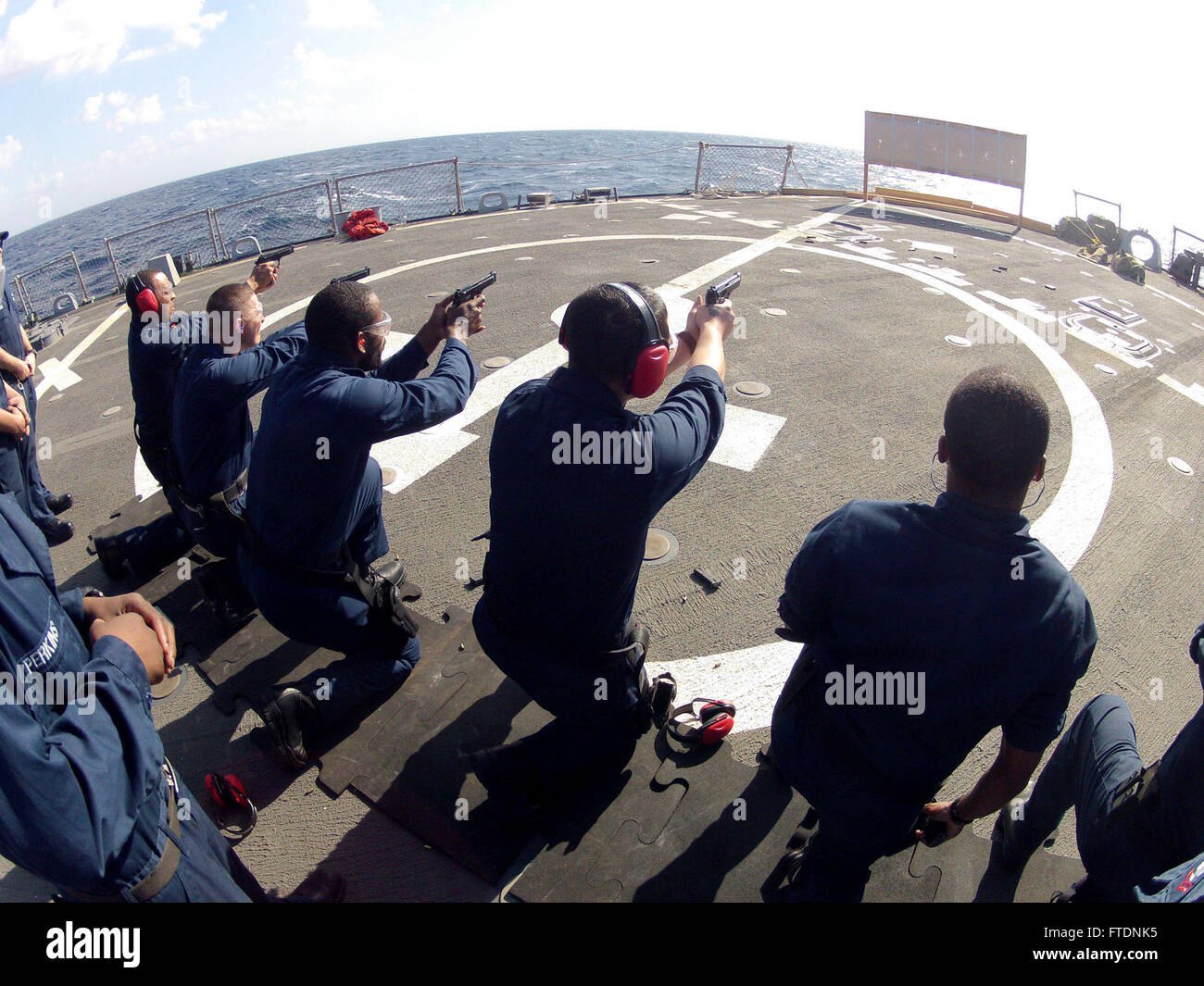 Sailors aboard the USS Ramage (DDG 61), a guided-missile destroyer ...