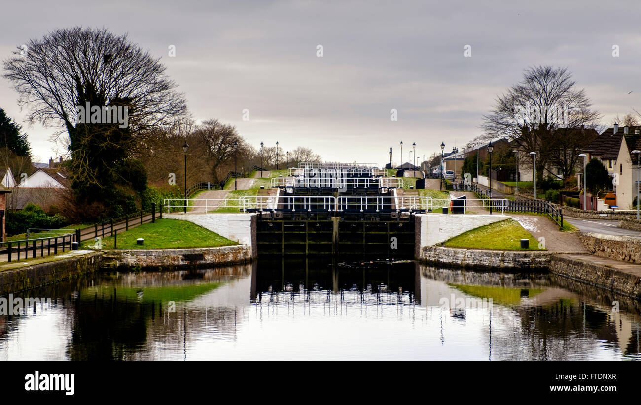 Lock gates on the Caledonian Canal in Inverness, Scotland Stock Photo ...