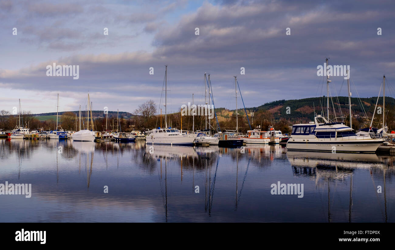The Marina in the Caledonian Canal basin at Inverness, Scotland Stock ...