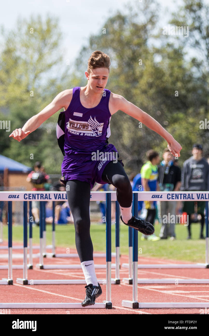 High hurdles race at the Burt Williams Track and Field Classic. City of ...