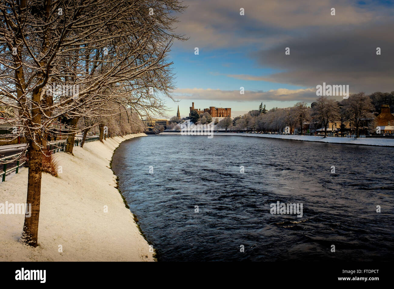 The River Ness and Inverness Castle in winter Stock Photo - Alamy