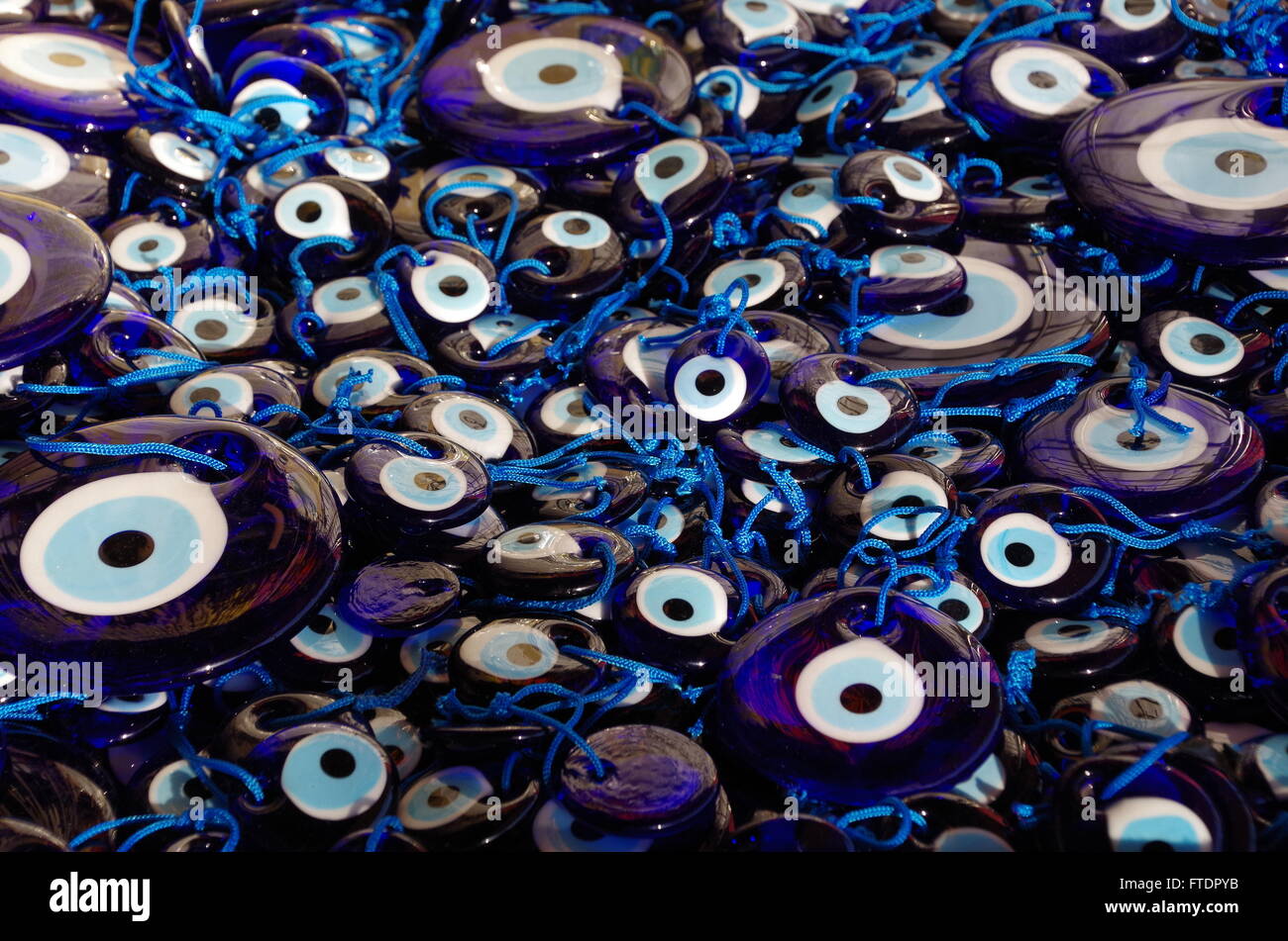 Nazar amulets in Turkish bazaar Stock Photo - Alamy