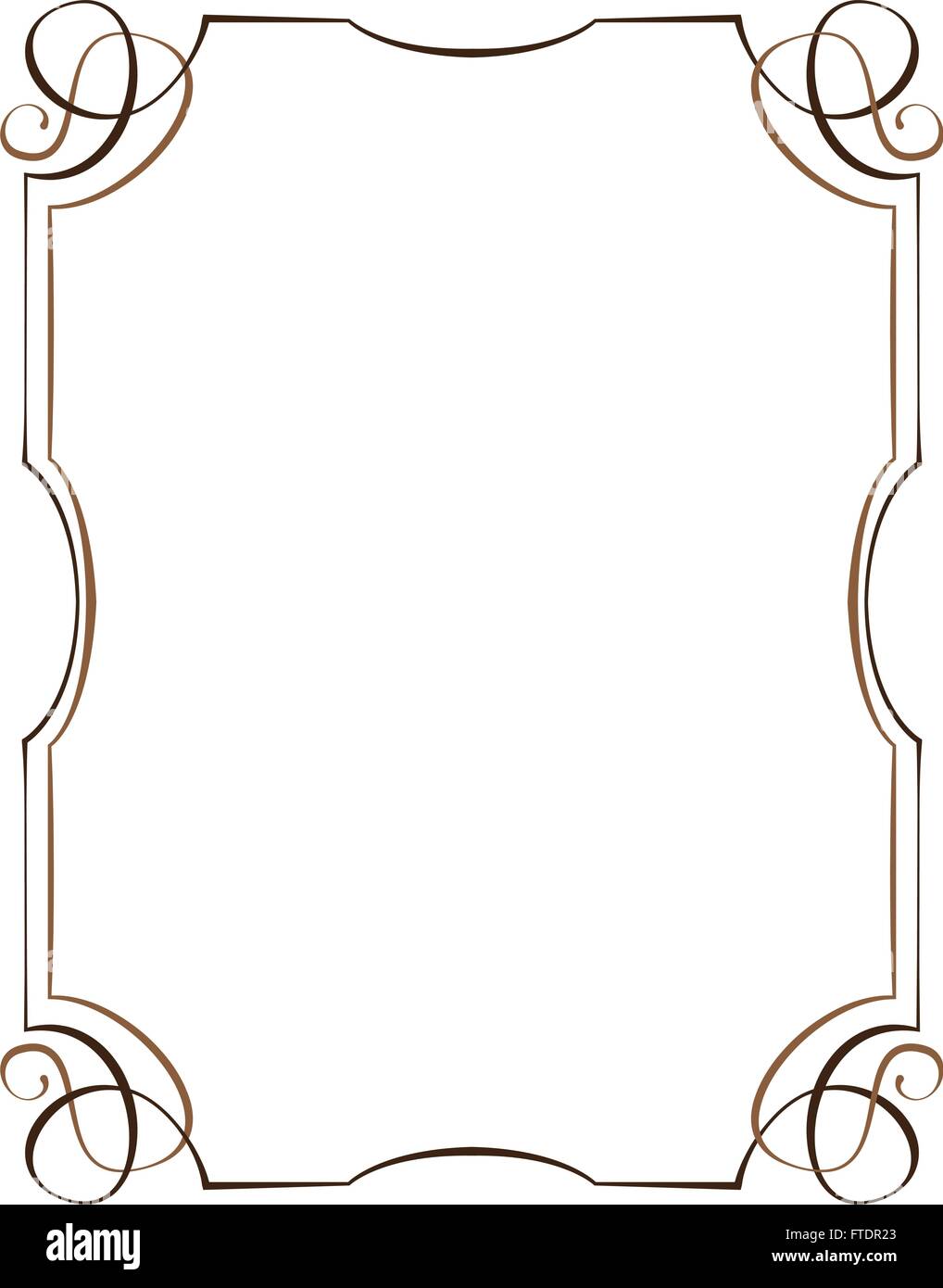 Vintage multilayer vertical vector frame with swirls Stock Vector Image ...