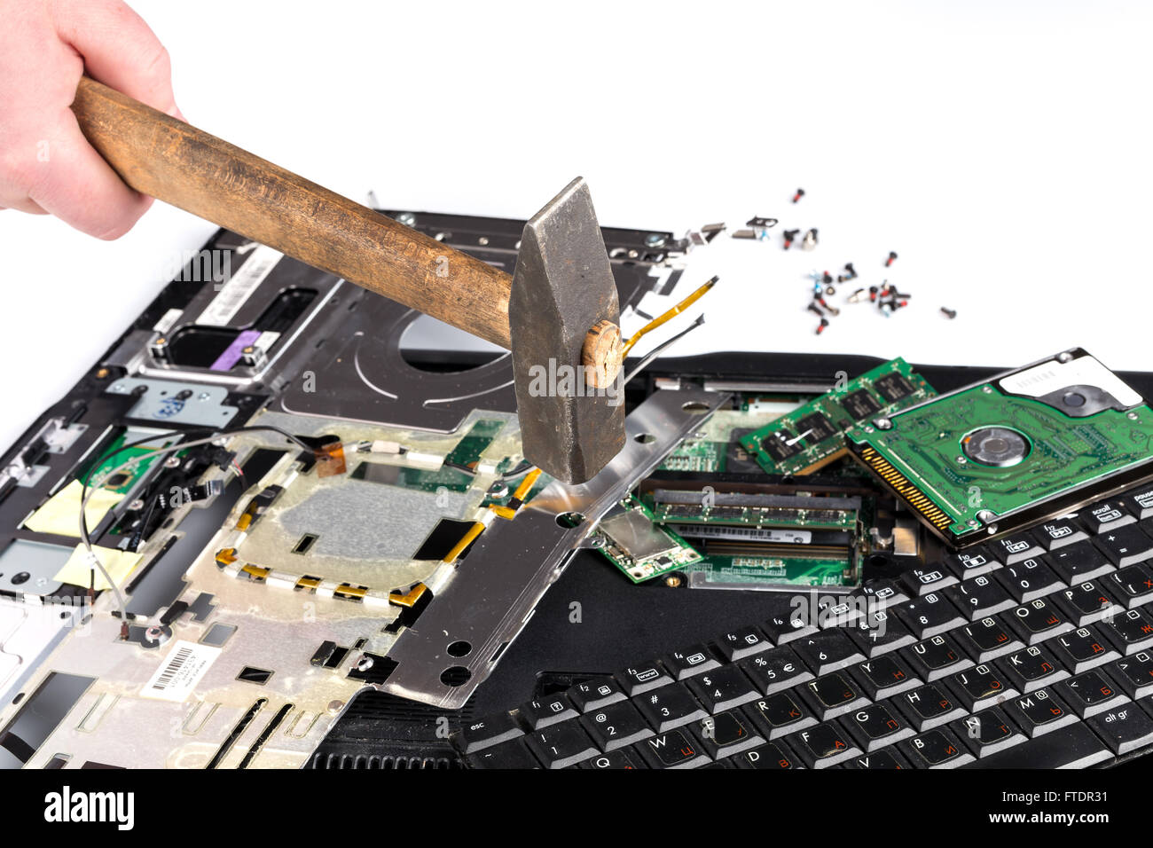 Man Destroying Computer High Resolution Stock Photography and Images ...