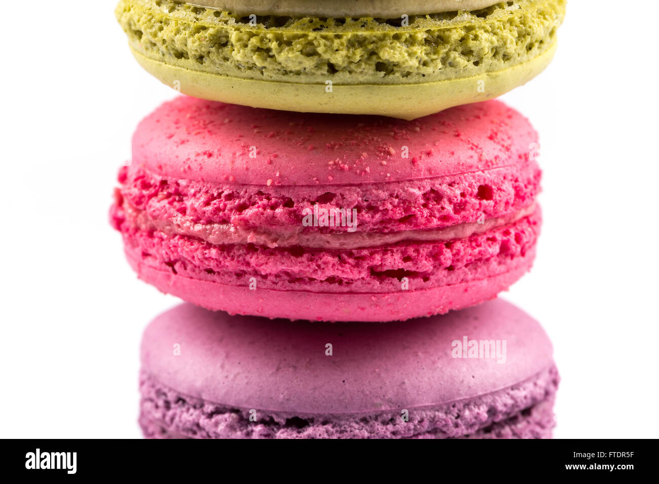 Tasty colorful macaroon isolated on white background Stock Photo - Alamy
