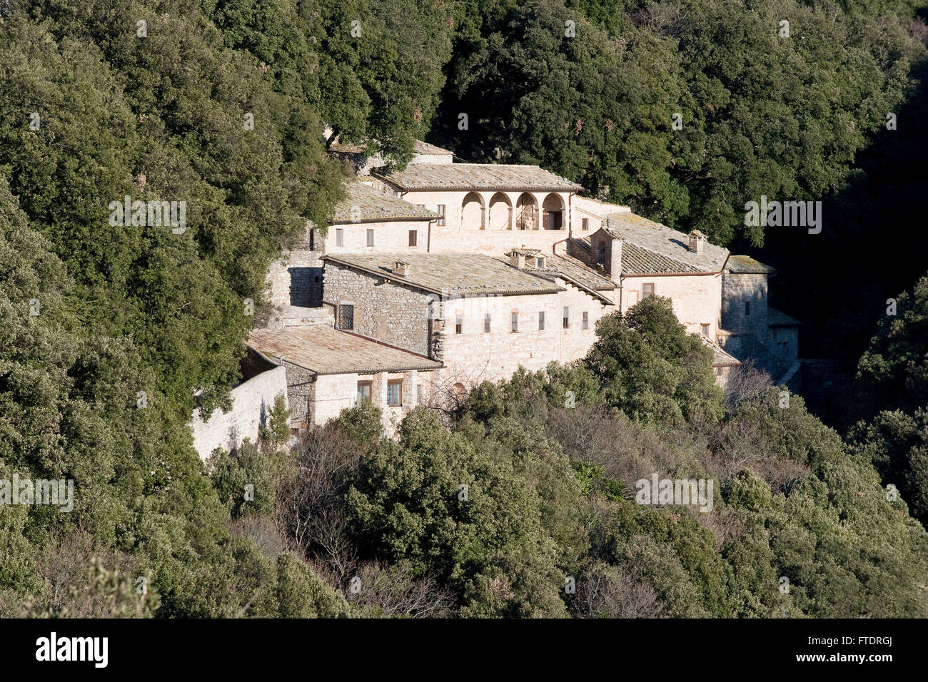 Assisi, Umbria. Sanctuary and monastery of Eremo of Carceri, where St ...