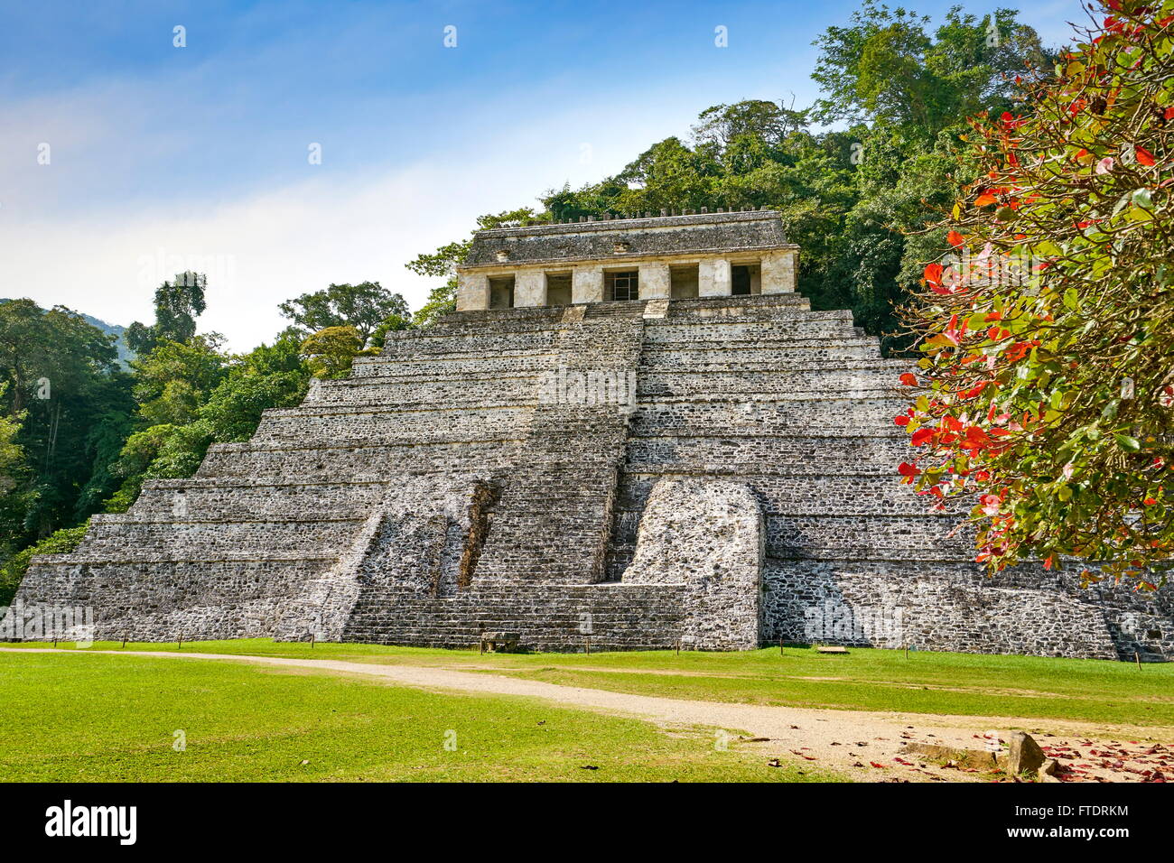 Temple of Inscriptions, Maya Ruins, Palenque, Mexico, UNESCO Stock ...