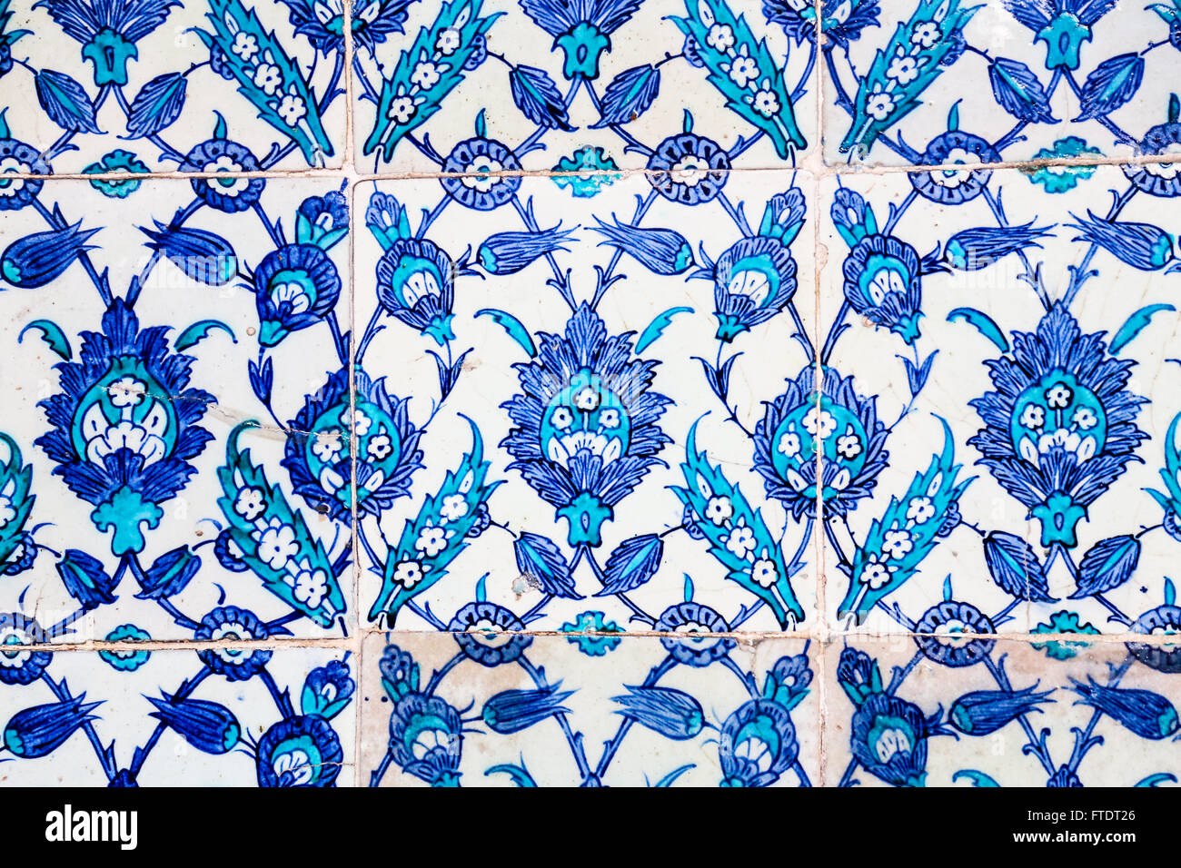 Turkish Blue Tile in Rustem Pasa Mosque, Istanbul, Turkey Stock Photo ...