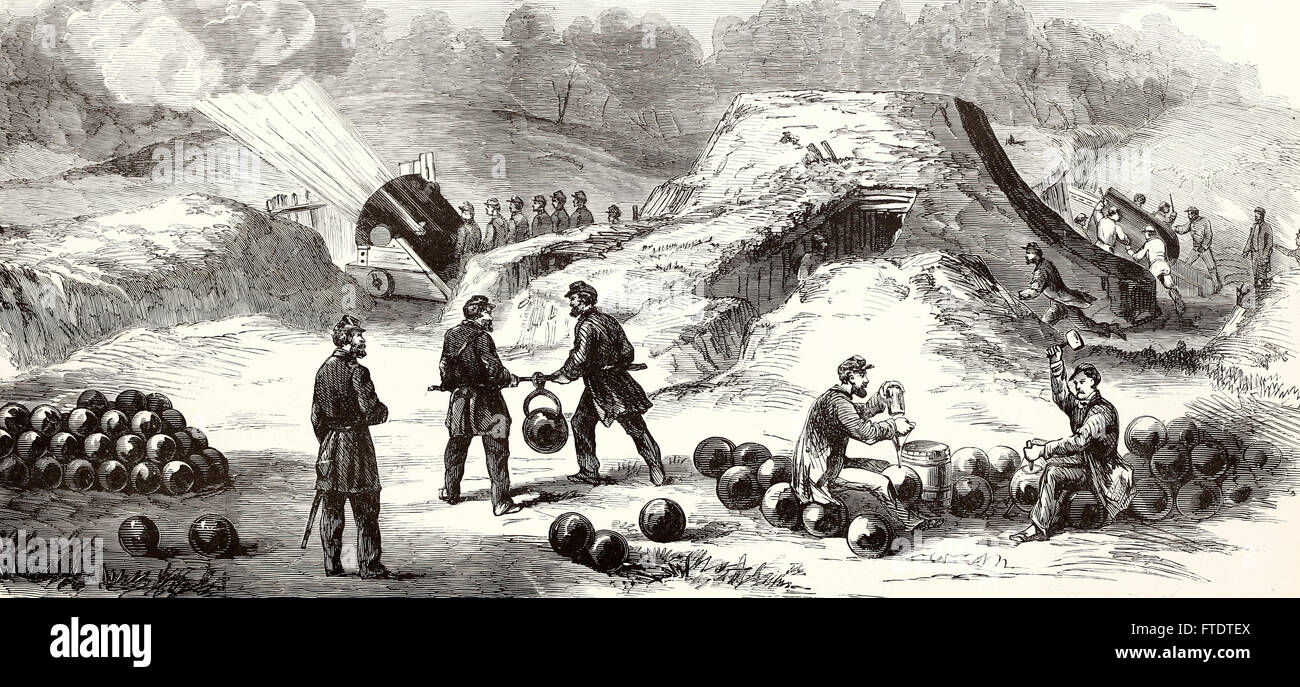 Interior of the Mortar Battery Stanton, Tyree Island, Georgia, showing ...