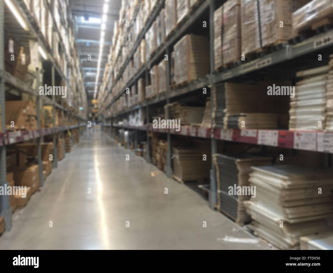 warehouse or storehouse blur defocused Stock Photo - Alamy