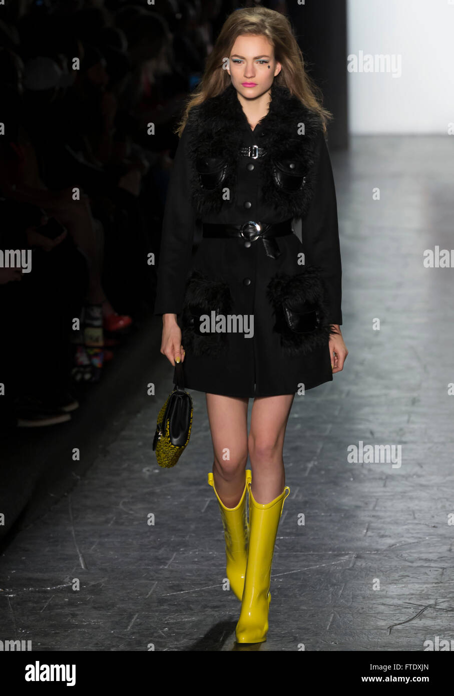 New York City, USA - February 15, 2016: Sophia Ahrens walks the runway ...