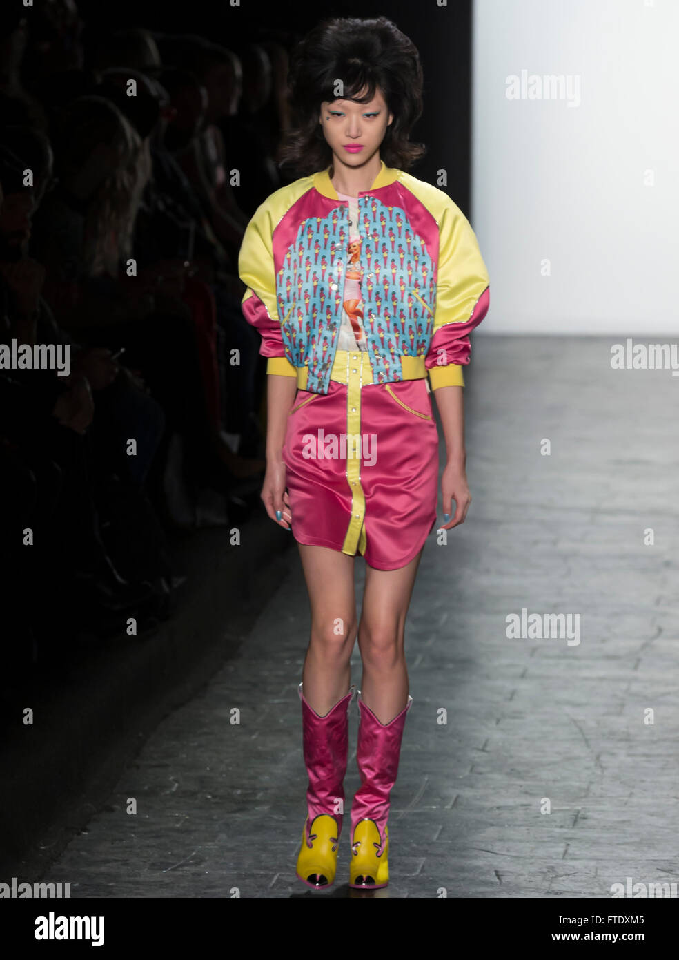 New York City, USA - February 15, 2016: Sora Choi walks the runway at ...