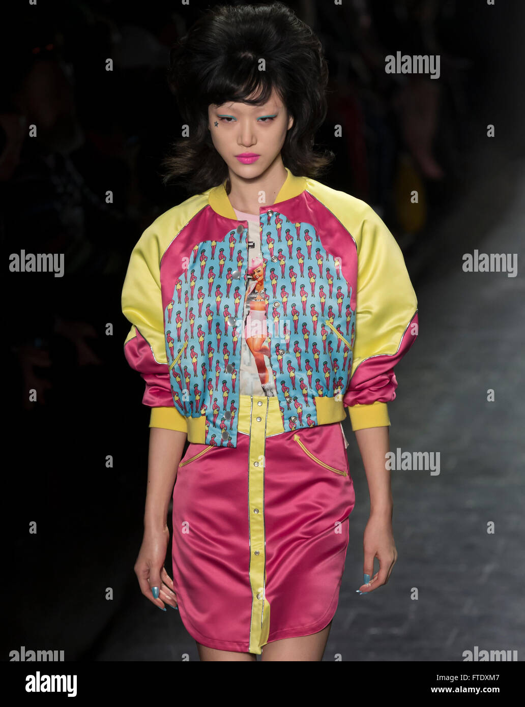 New York City, USA - February 15, 2016: Sora Choi walks the runway at ...