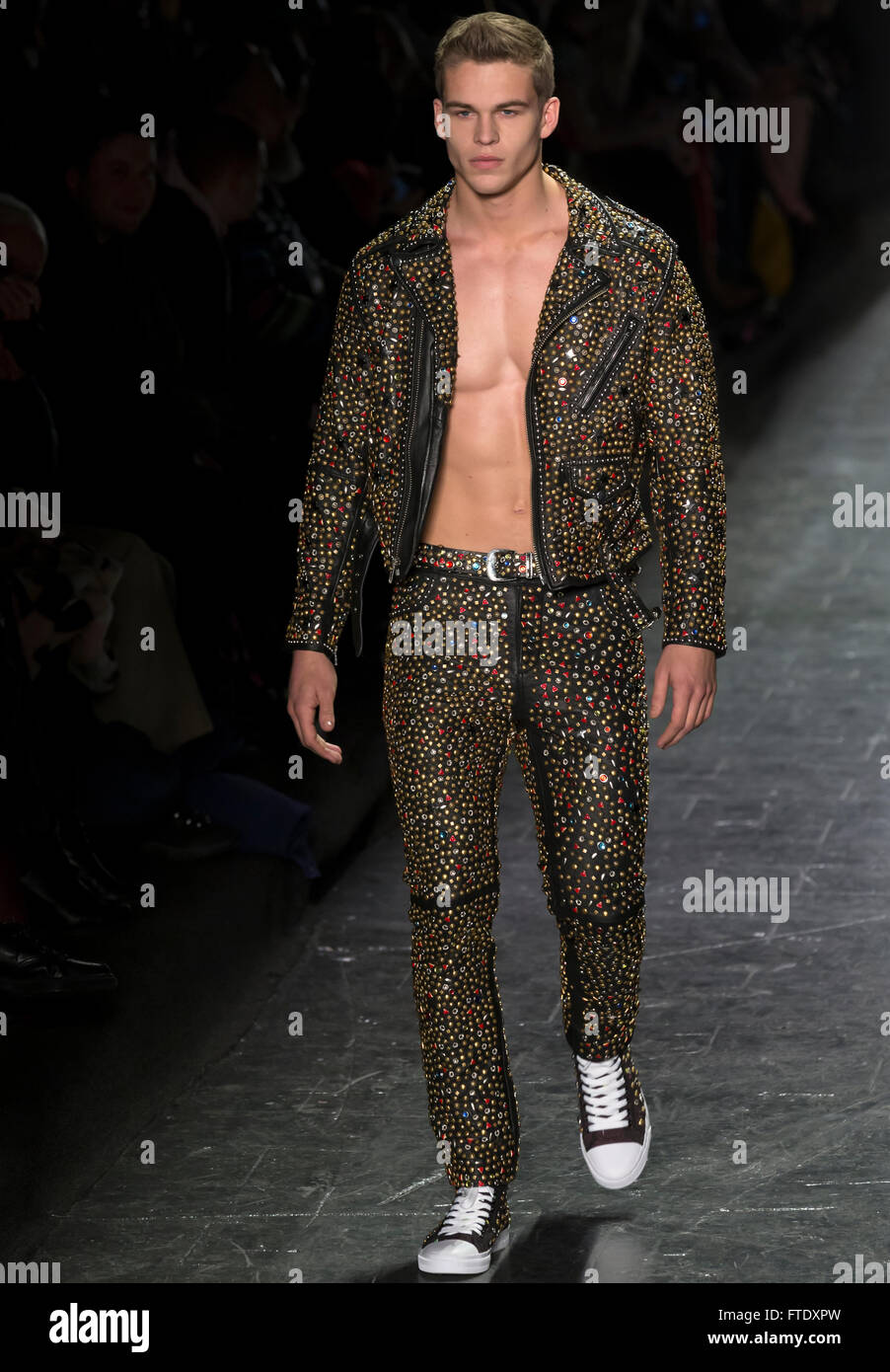 New York City, USA - February 15, 2016: Mitchell Slaggert walks the ...