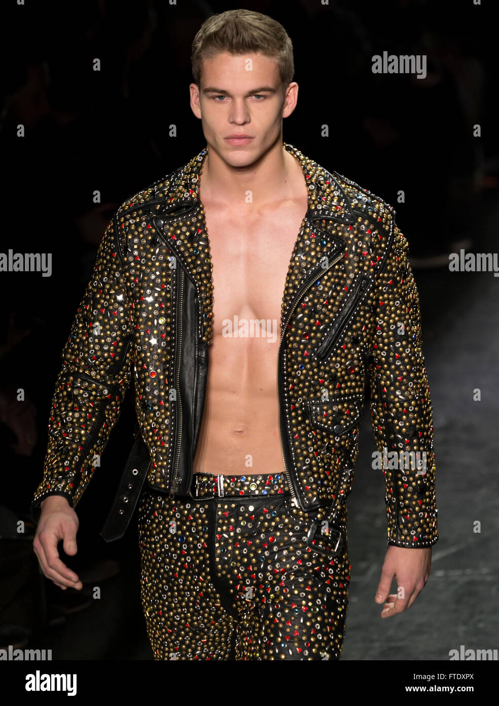 New York City, USA - February 15, 2016: Mitchell Slaggert walks the ...