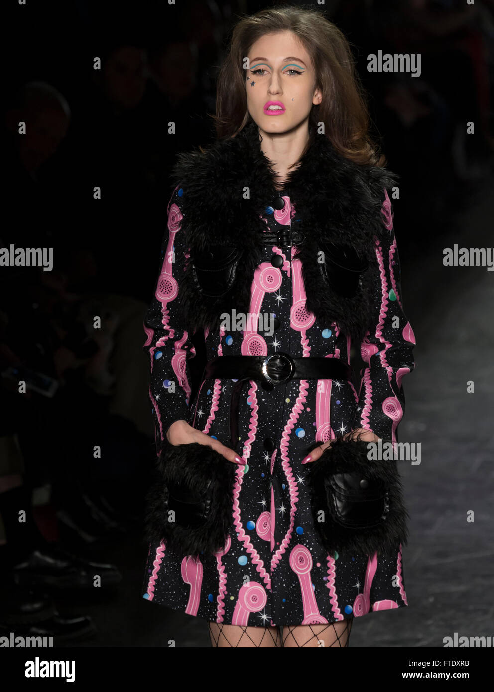 New York City, USA - February 15, 2016: Anna Cleveland walks the runway ...