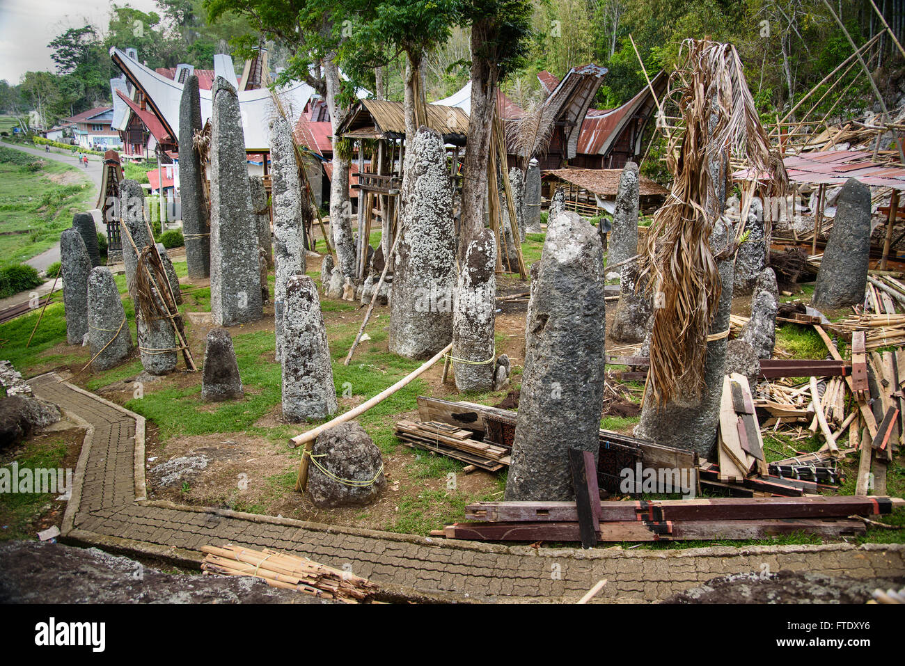 Ceremony site with megaliths. Bori Kalimbuang or Bori Parinding. It is ...