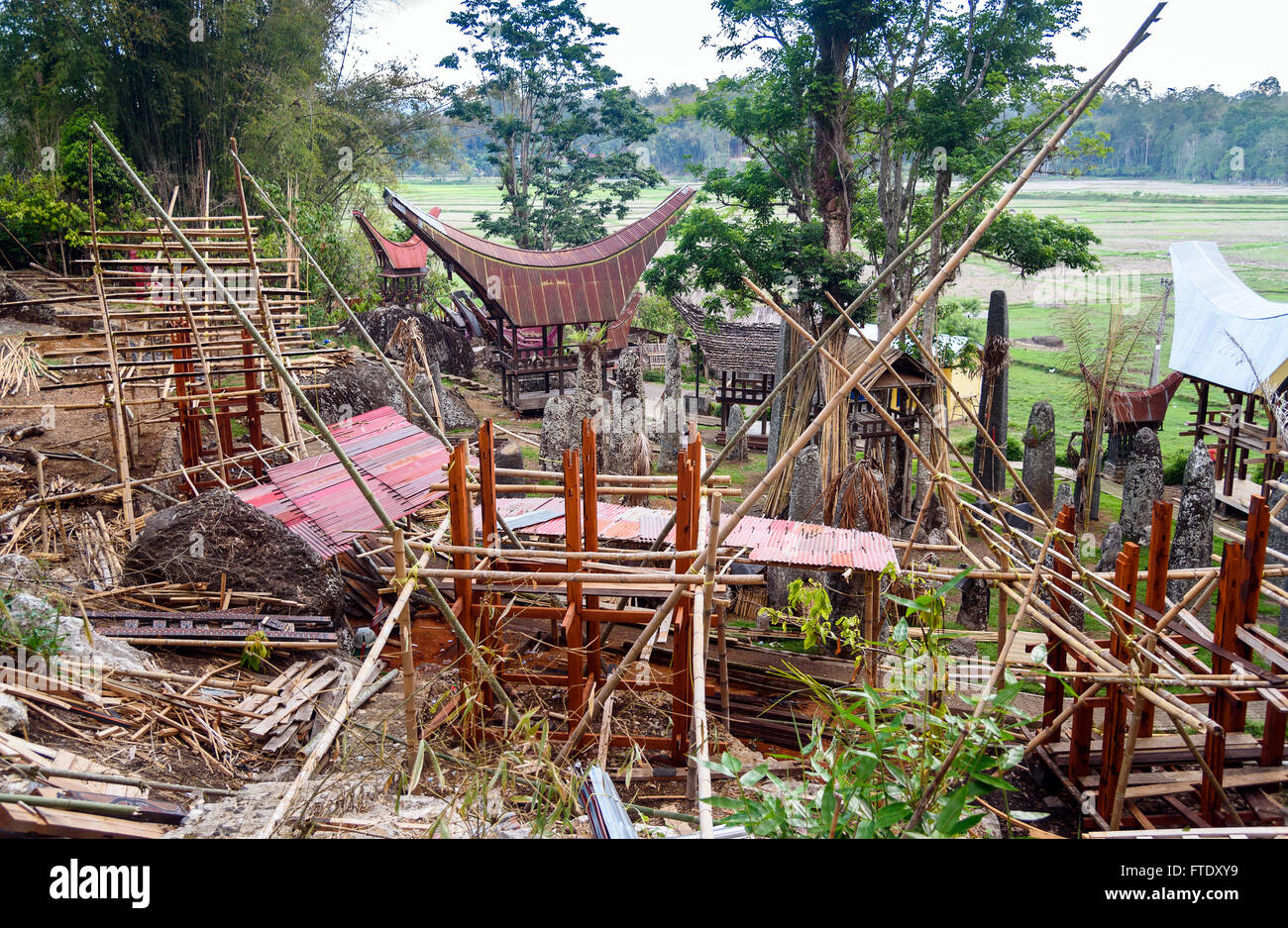 Ceremony site with megaliths. Bori Kalimbuang or Bori Parinding. It is ...