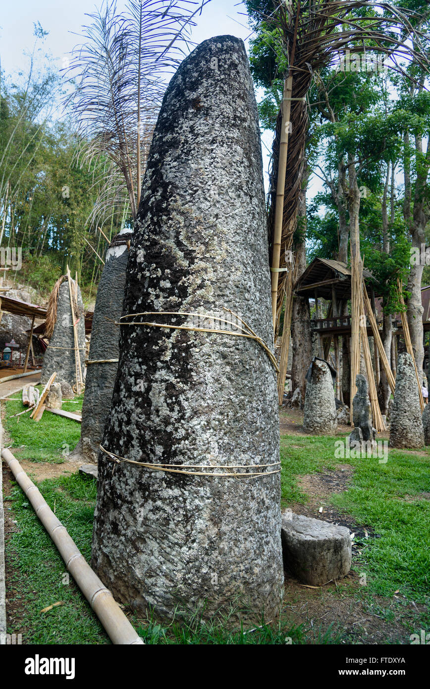 Ceremony site with megaliths. Bori Kalimbuang or Bori Parinding. It is ...