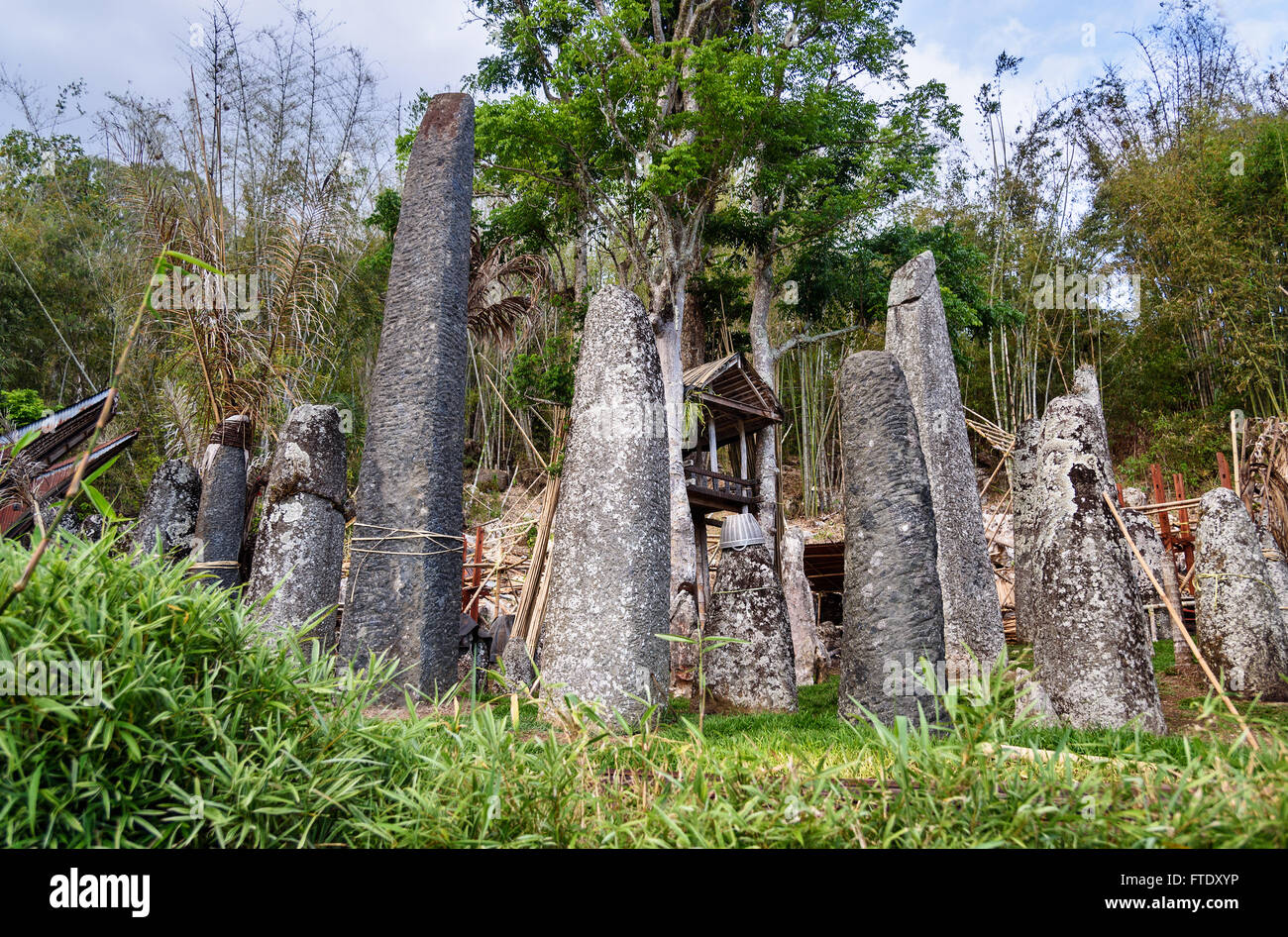 Ceremony site with megaliths. Bori Kalimbuang or Bori Parinding. It is ...
