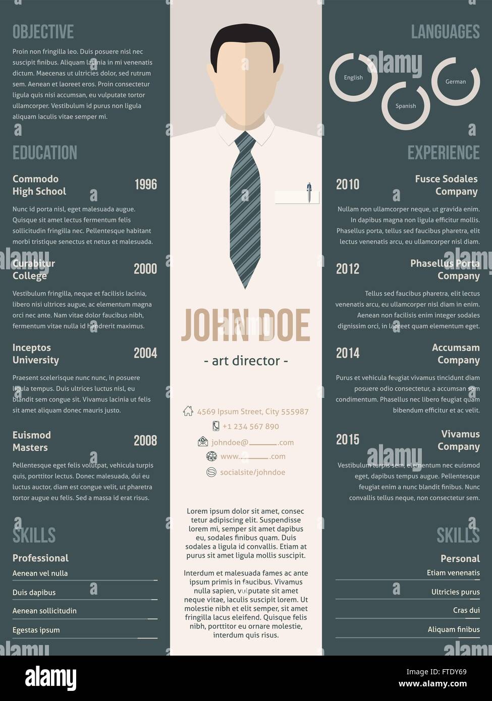 Modern resume cv curriculum vitae template design with business suit ...