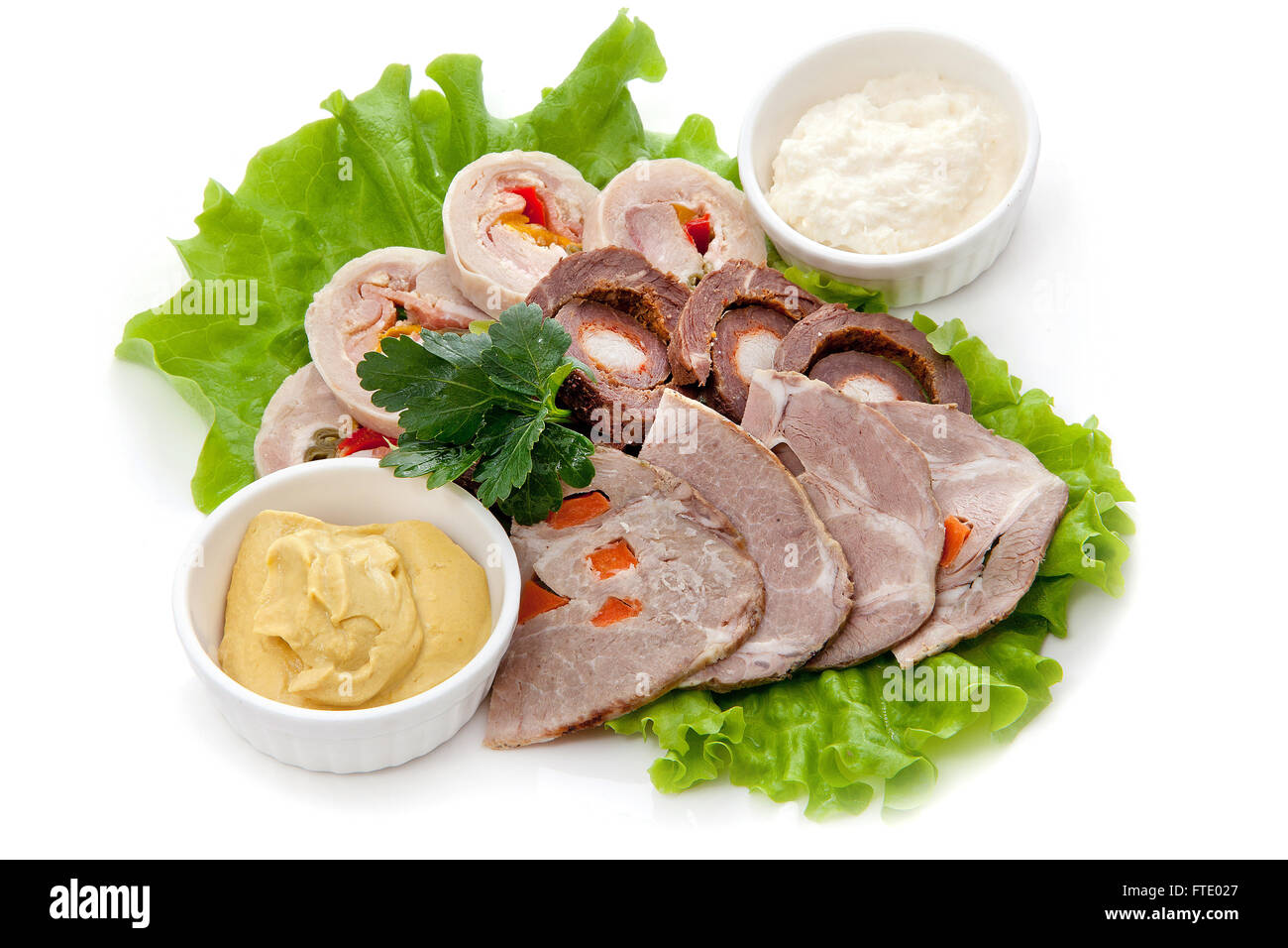Cutting meat rolls Stock Photo - Alamy