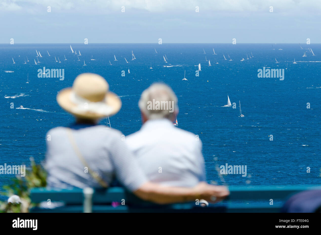 Elderly people watching boats hi-res stock photography and images - Alamy