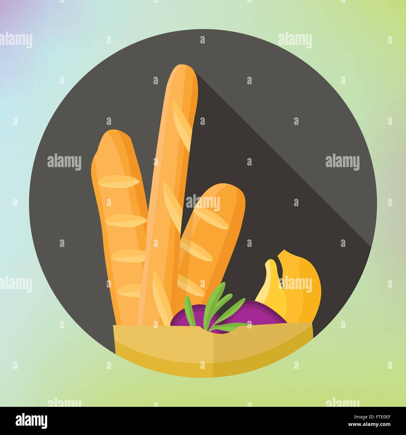 Bag with bread vector icon Stock Vector Image & Art - Alamy