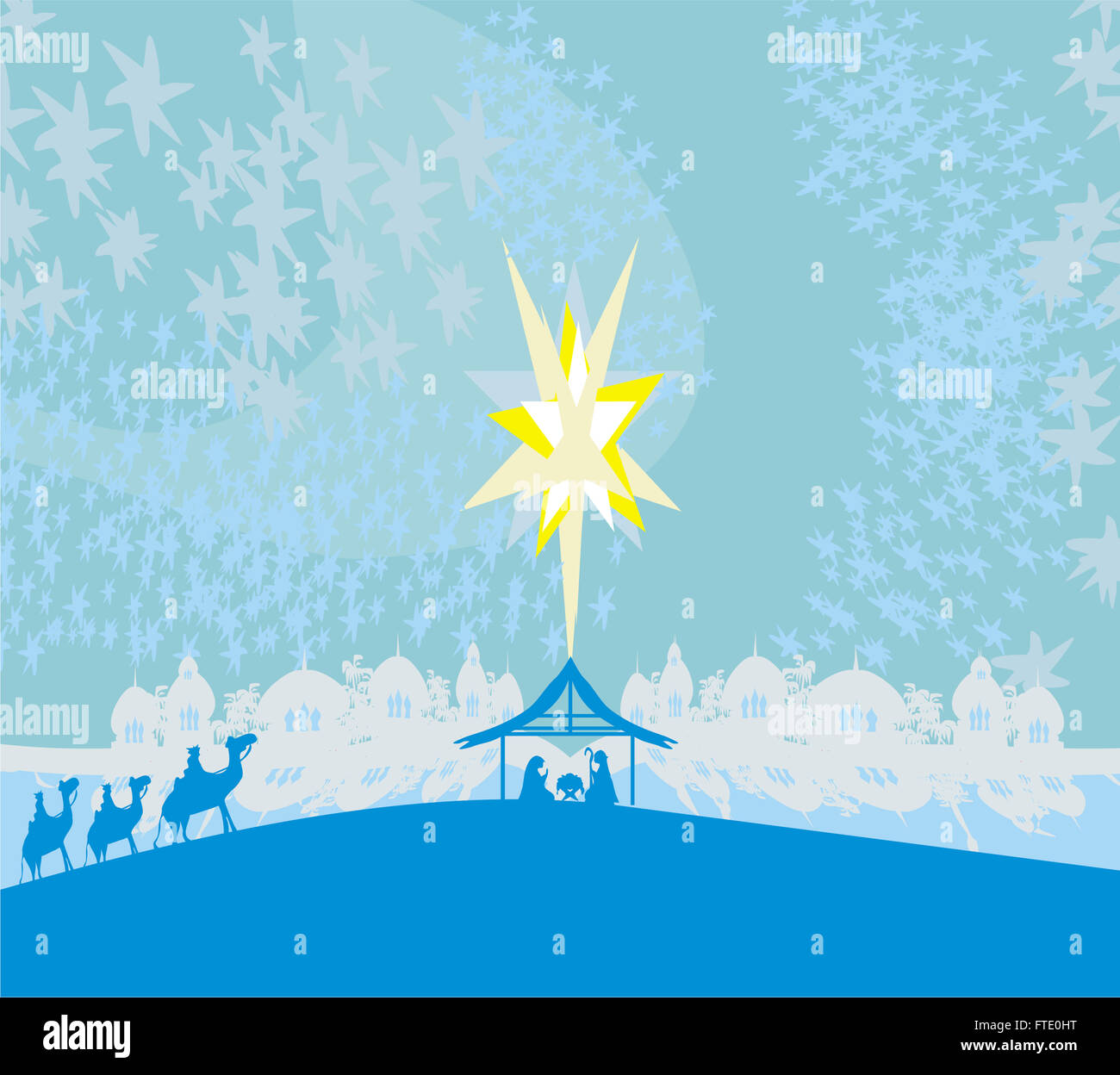 Biblical scene - birth of Jesus in Bethlehem Stock Photo - Alamy