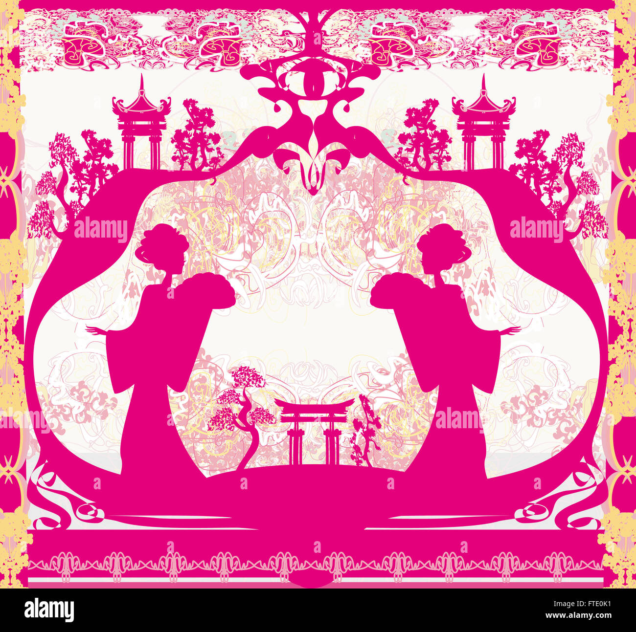 beautiful Asian girl abstract frame Stock Photo - Alamy