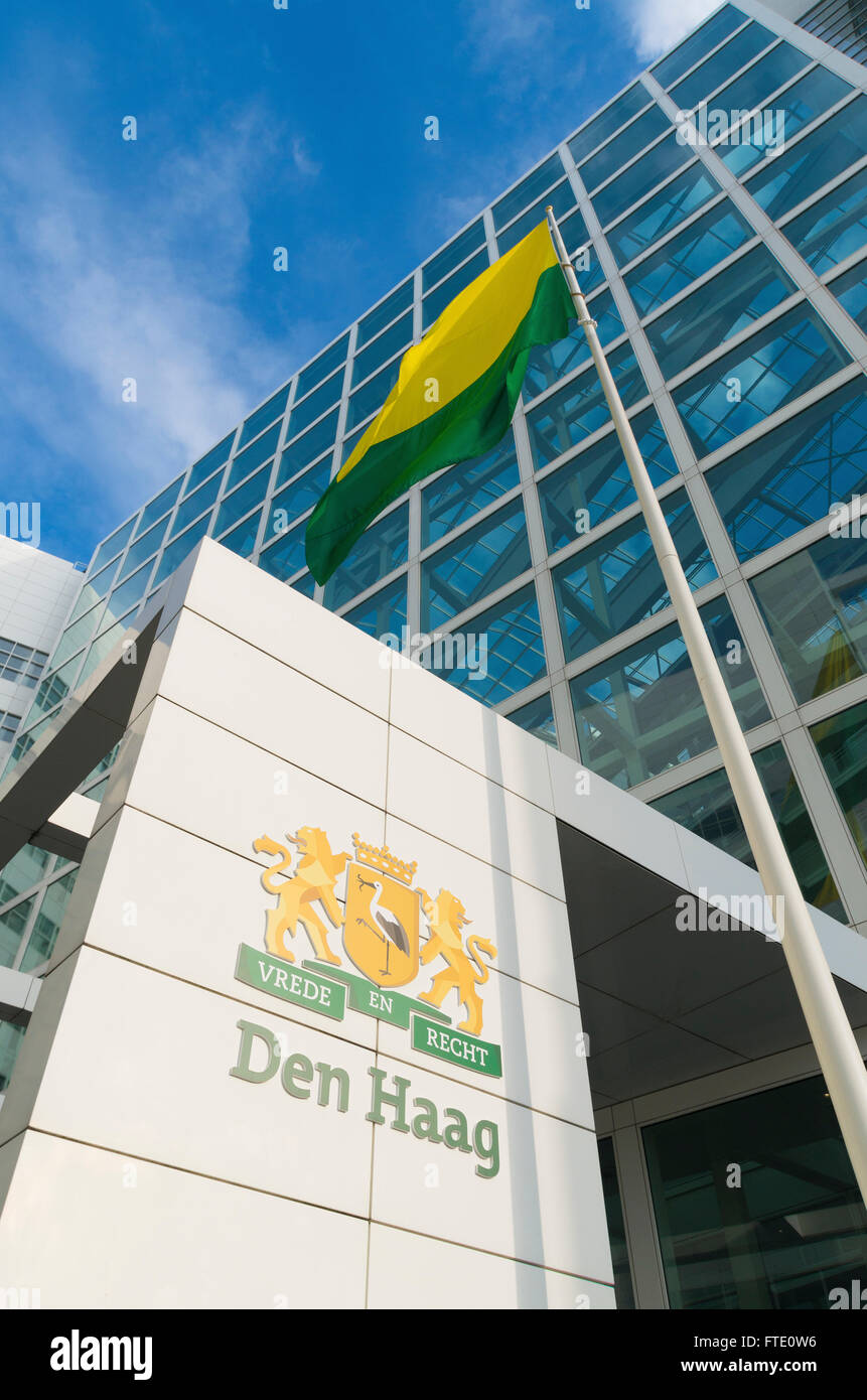 THE HAGUE, NETHERLANDS - OCTOBER 3, 2015: The Hague city emblem in ...