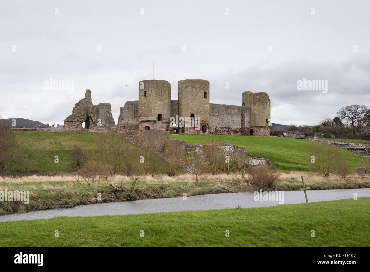 Rhuddlan Castle located in Denbighshire Wales was built by Edward 1 in ...