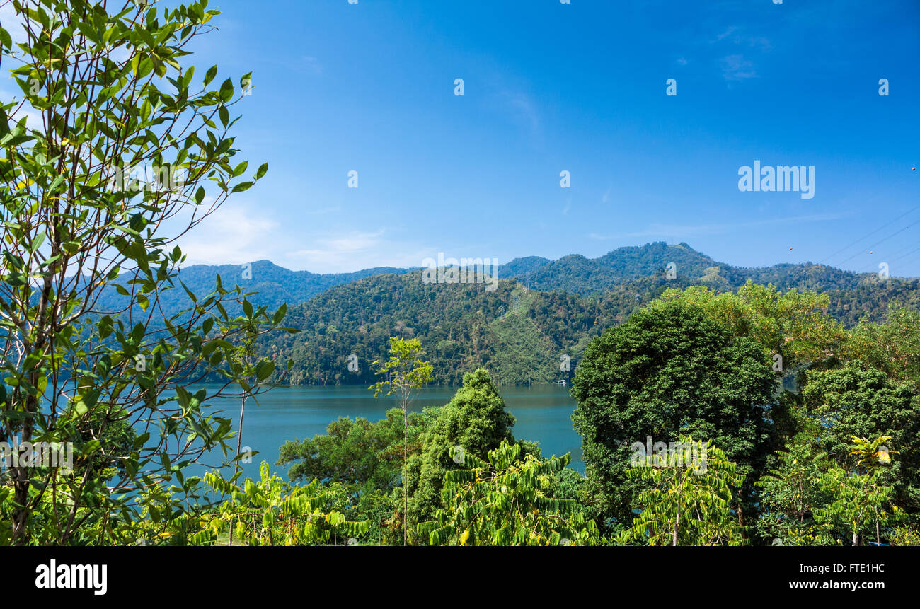 Tropical hills and rain forest in Royal Belum resort, Temenggor Lake ...