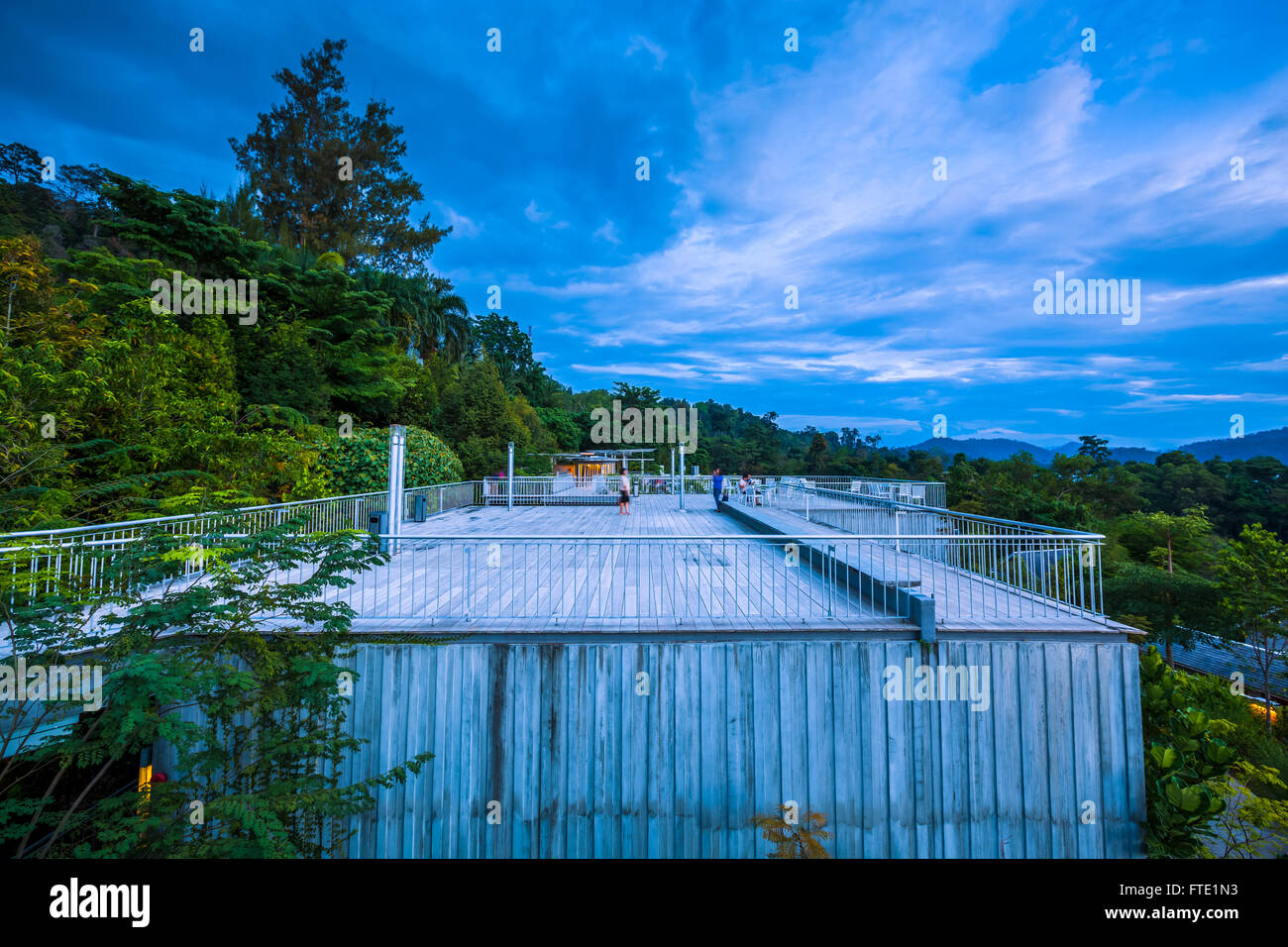 Sunset dusk at roof deck of Belum resort, Banding Island, Temenggor ...
