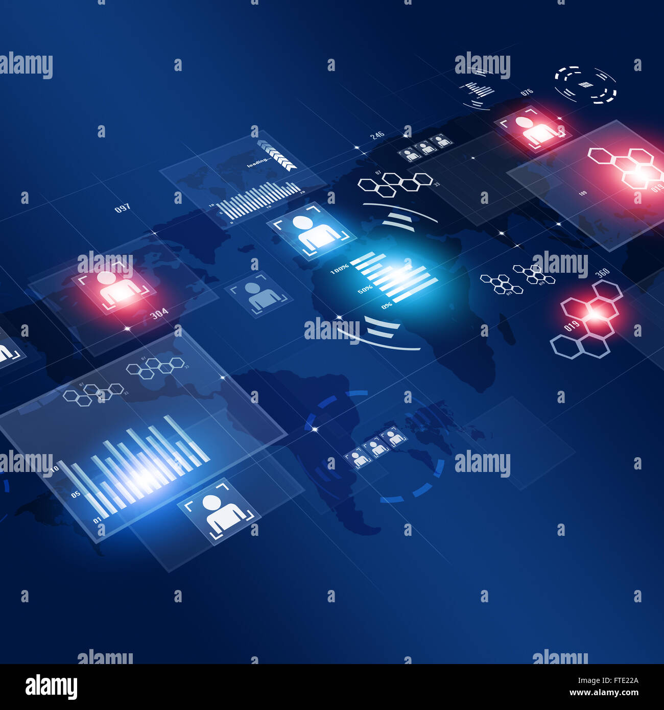 concept interface of global web connections and communications Stock ...