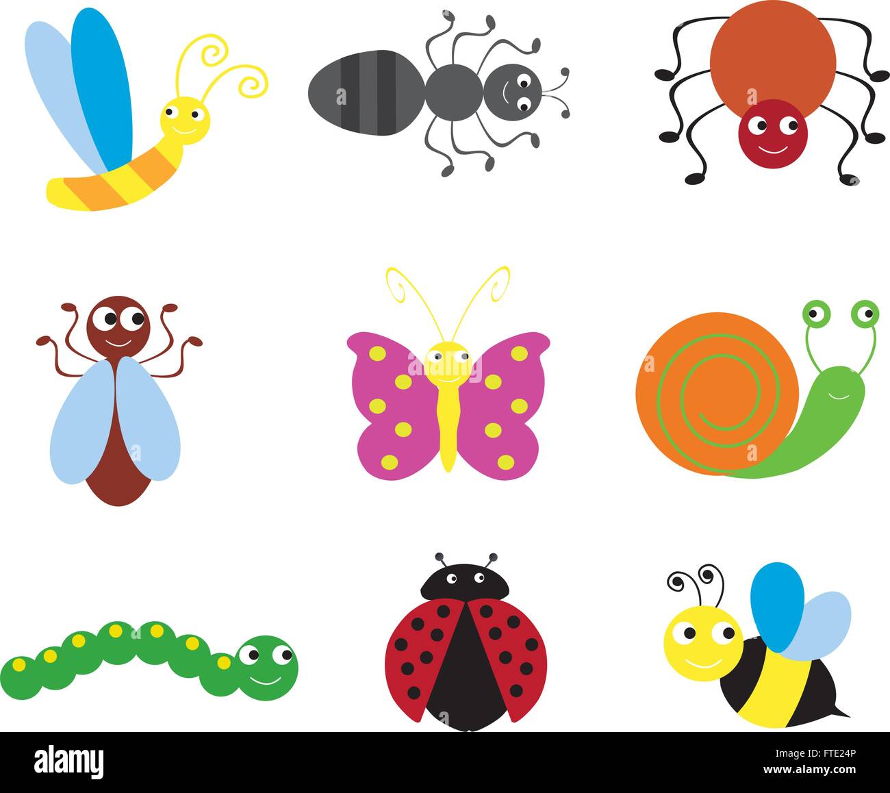 vector illustration of set of fun bugs Stock Vector Image & Art - Alamy