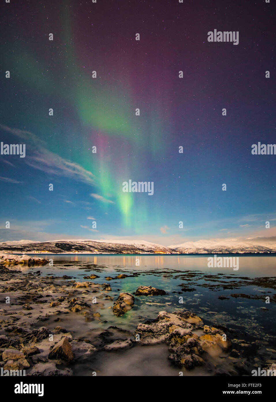 Tromso town and northern lights hi-res stock photography and images - Alamy