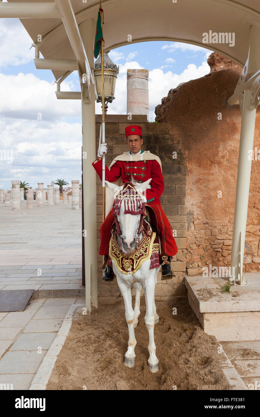 Guards on duty at Mausoleum of Mohammed V, Rabat, Morocco Stock Photo ...